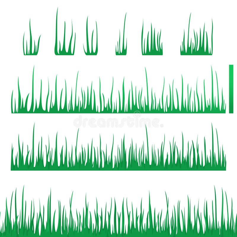 Bright Green Grass. Set of Isolated Vector Design Elements and ...