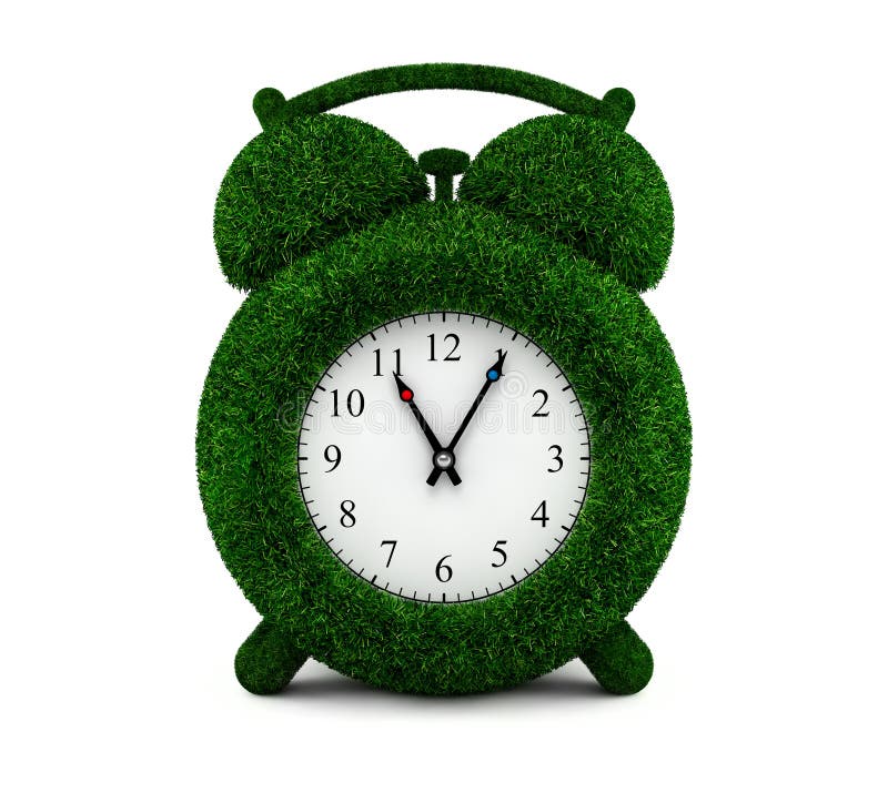 Grass alarm clock stock illustration. Illustration of watch - 11710739