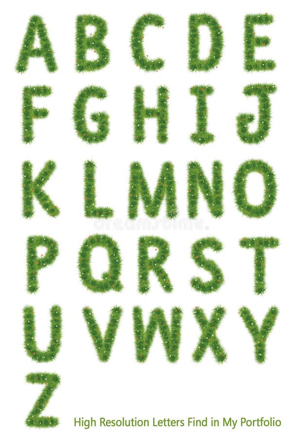 Grass Alphabet Photography Set 1 of 7 Stock Illustration - Illustration ...