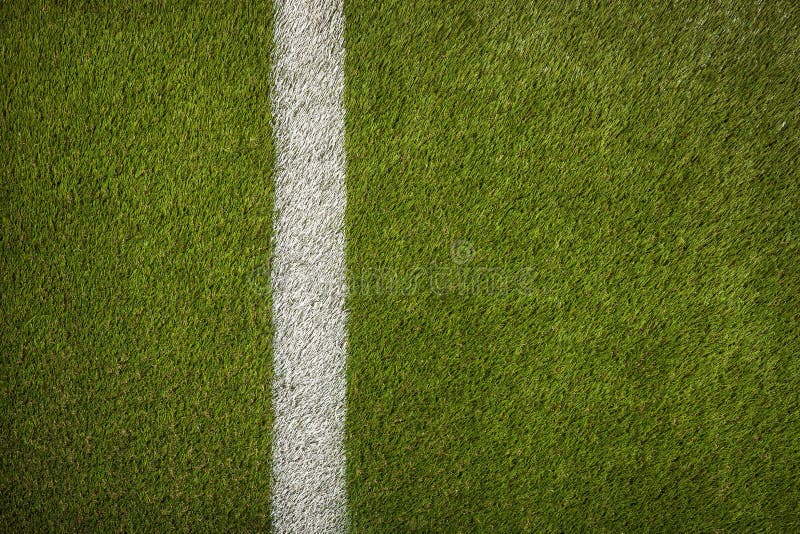 Grass Athletic Field with White Stripe Viewed from Above Stock Image ...