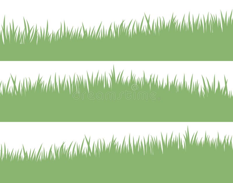Grass Border, Flat Vector Illustration, Isolated Green Clip Art Stock ...