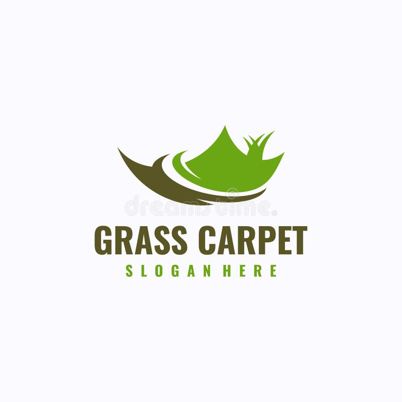 Grass Carpet Logo Design Template. Artificial Green Grass Carpet ...