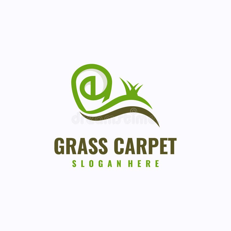 Grass Carpet Logo Design Template. Artificial Green Grass Carpet ...