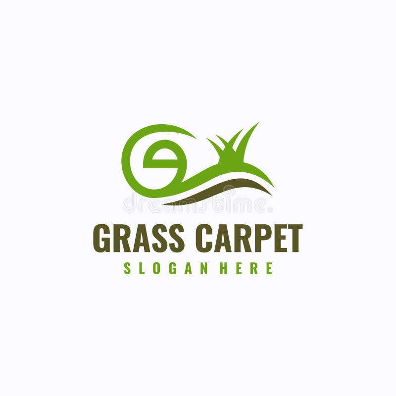 Grass Carpet Logo Design Template. Artificial Green Grass Carpet ...