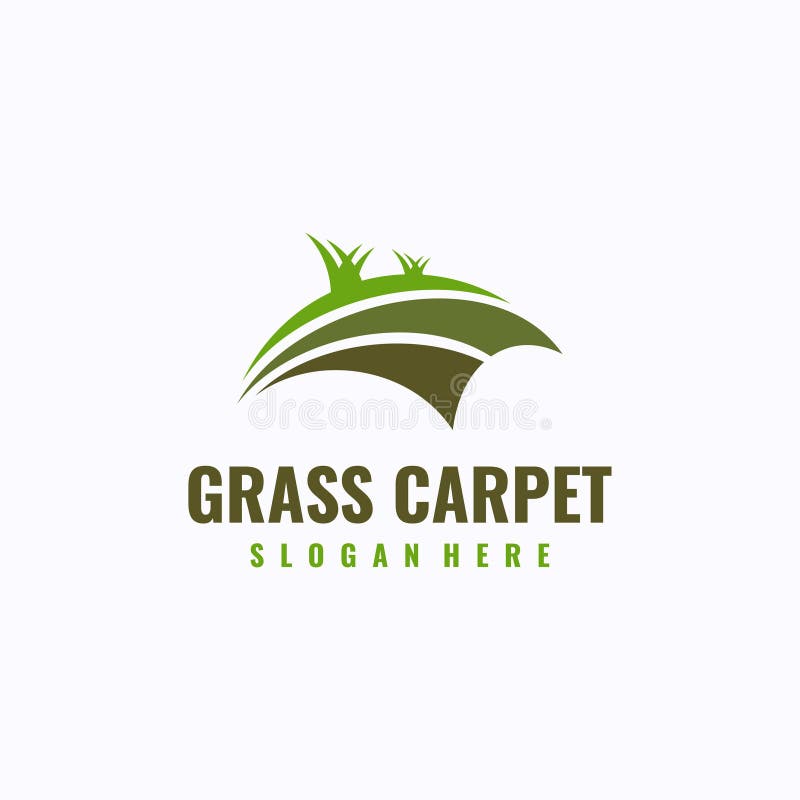 Grass Carpet Logo Design Template. Artificial Green Grass Carpet ...