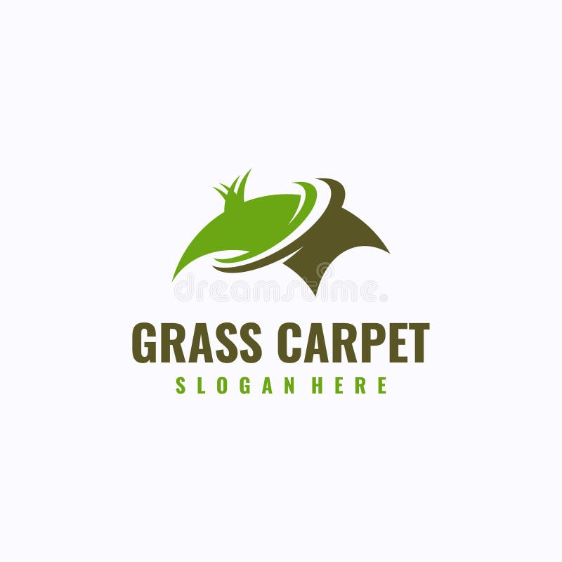 Grass Carpet Logo Design Template. Artificial Green Grass Carpet ...