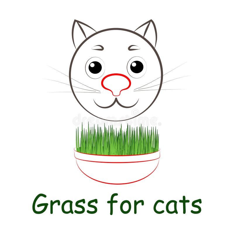 Cat in the grass stock vector. Illustration of lost, outside - 36345793