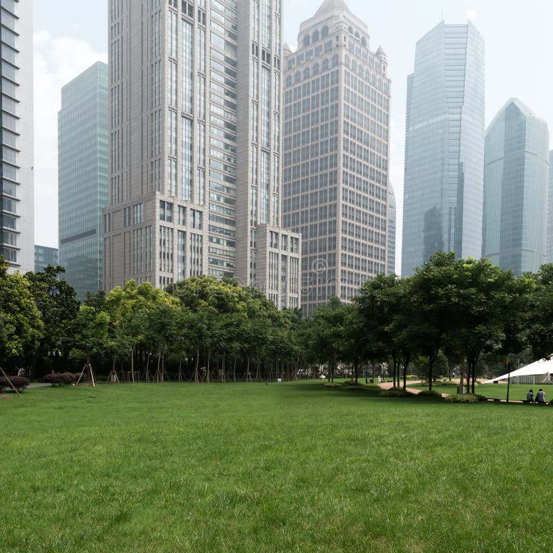 Grass and city stock photo. Image of scenery, pudong - 40764098