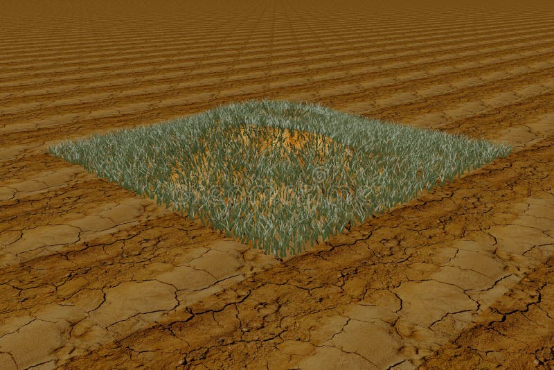 Grass clod in the desert stock illustration. Illustration of land ...