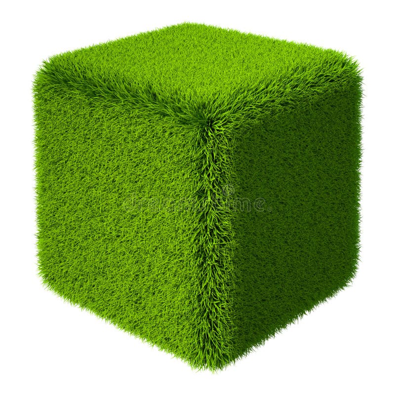 3D Grass Cube stock illustration. Illustration of perspective - 15172910