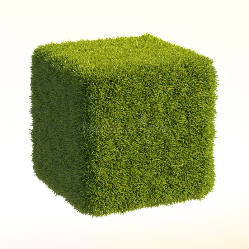 Grass Cube for Use in Design Stock Illustration - Illustration of ...