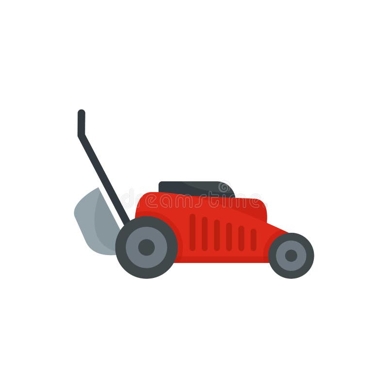 Grass Cut Machine Icon, Flat Style Stock Vector - Illustration of ...