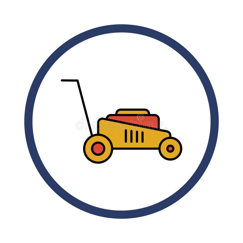 Grass Cut Machine, Mower, Lawnmower Icon Stock Vector - Illustration of ...