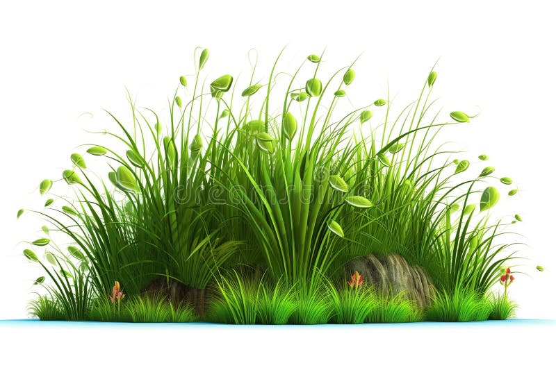 Grass Drawing Isolated on White Background. Generated by AI Stock ...
