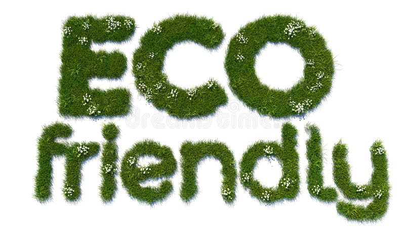 Grass Eco Message Made with 3d Rendered Grass Stock Illustration ...