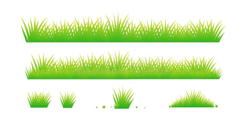 Grass Elements Isolated White Background Stock Vector - Illustration of ...