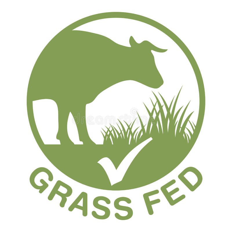 Grass-fed Sticker for Beef Labeling Stock Vector - Illustration of ...
