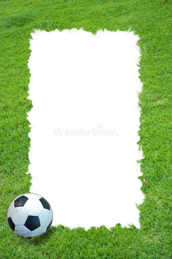Grass Field and Football Frame Stock Photo - Image of empty, game: 14801706