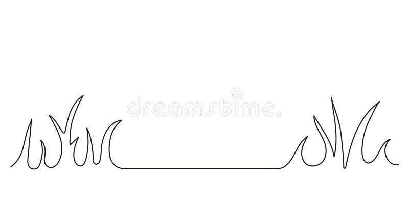 Grass on Lawn Set, Whole and Cut, One Art Continuous Line Drawing ...