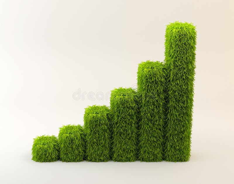 Chart Created with Green Grass Stock Illustration - Illustration of ...