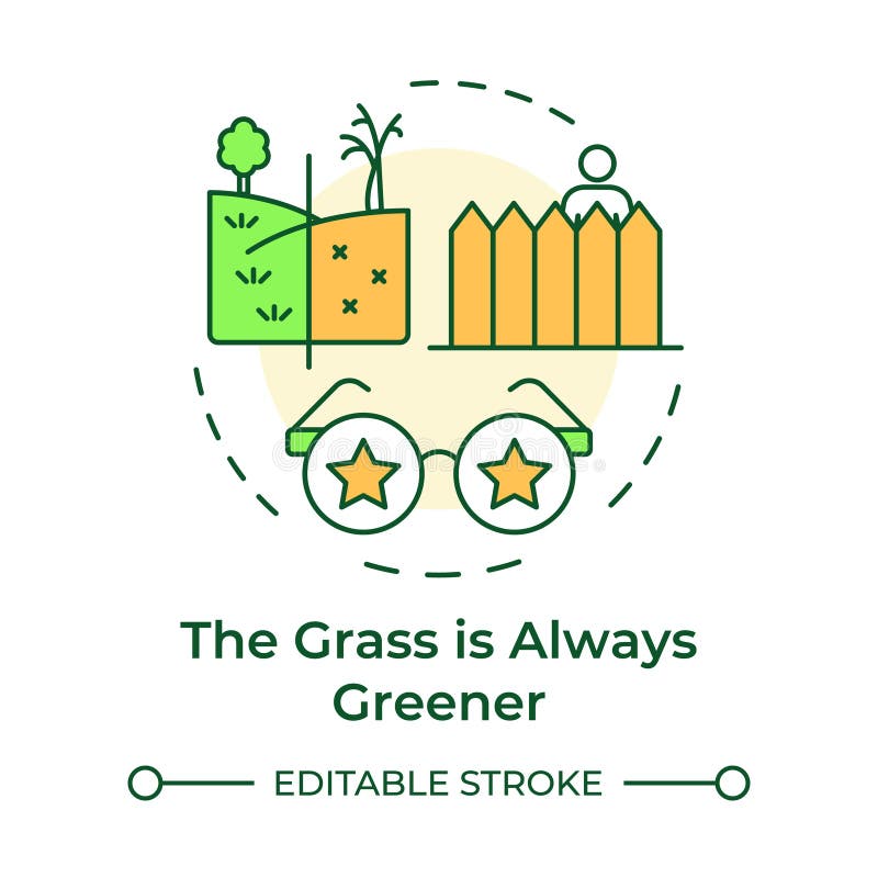 Grass always Greener Multi Color Concept Icon Stock Vector ...