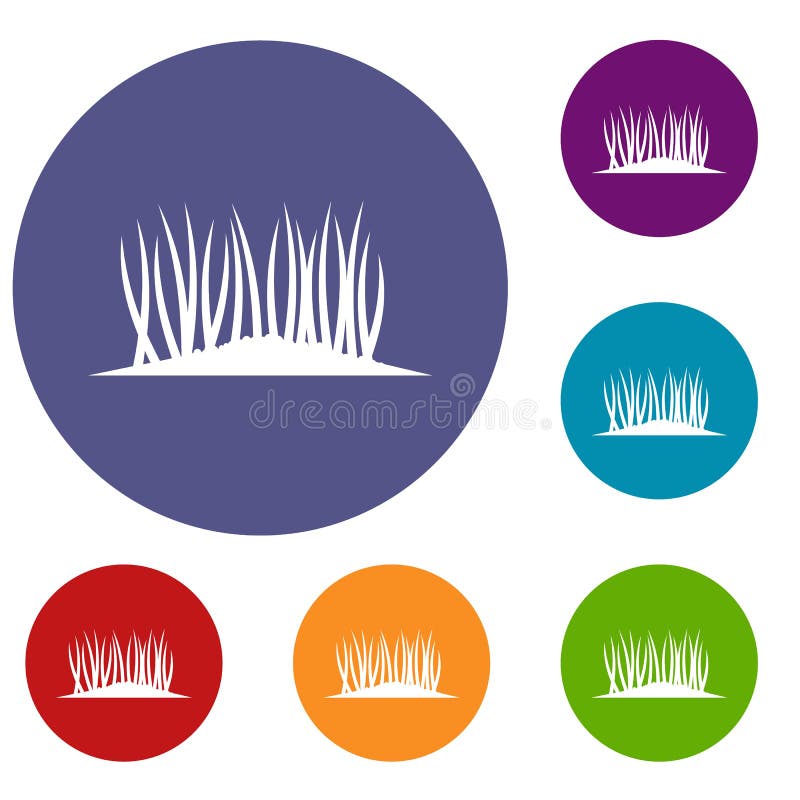 Grass on Ground Icon, Flat Style Stock Vector - Illustration of flora ...