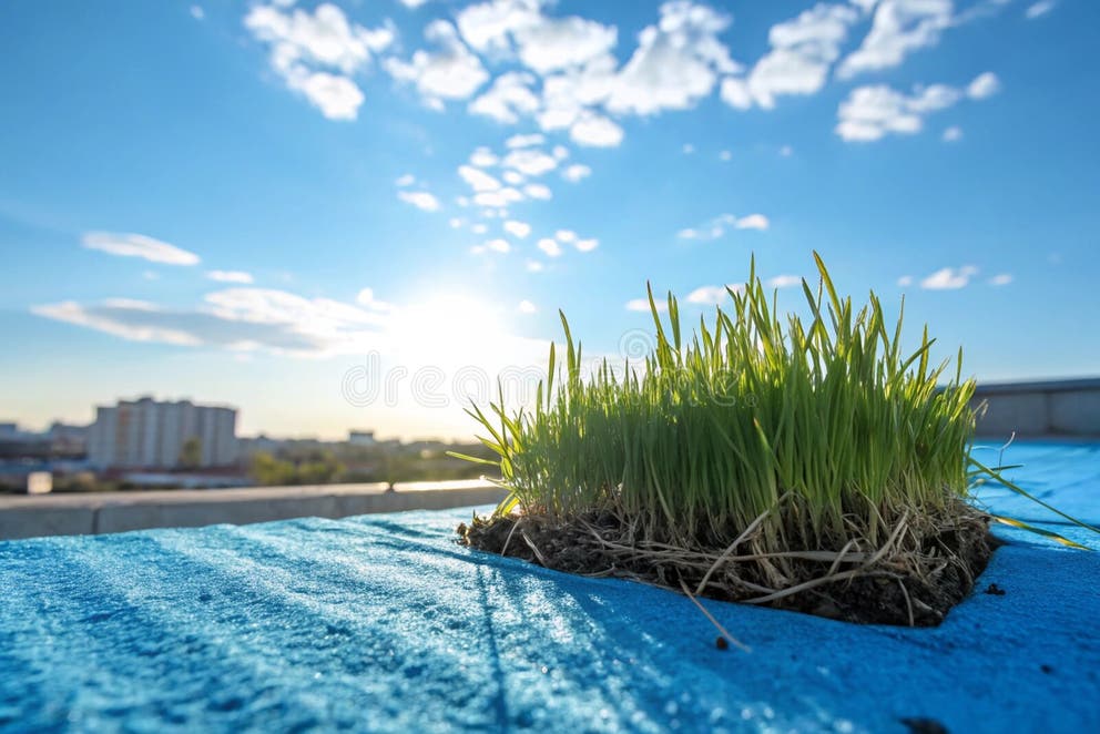 Grass Growing on Sky Blue with Sun Stock Illustration - Illustration of grass, natural: 359580073