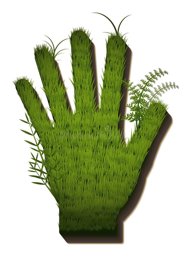 Grass hand stock illustration. Illustration of ecology - 47552004