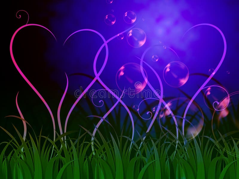 Grass Heart Background Means Lovely Ecosystem or Nature Stock ...