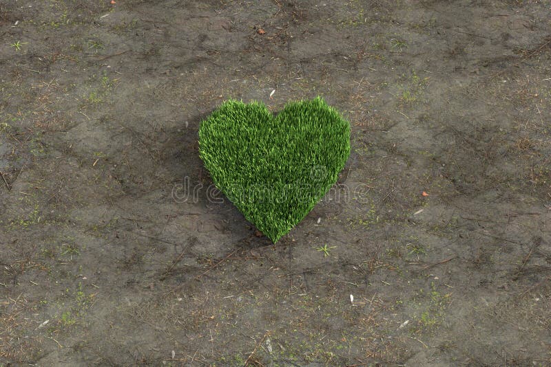 Grass heart stock illustration. Illustration of rendering - 105132107