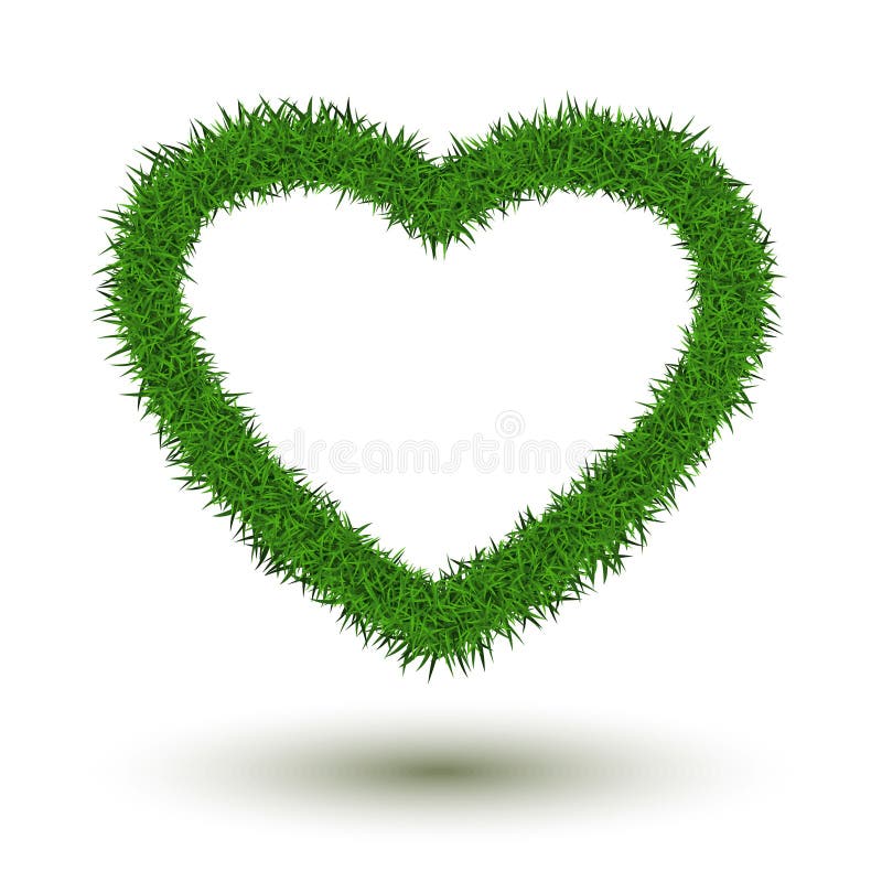 Grass heart stock vector. Illustration of decor, symbol - 49862218