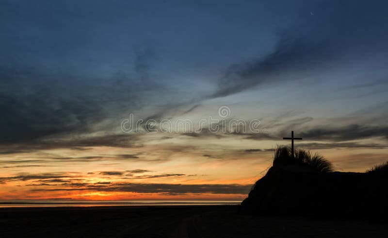 Grass Hill Cross stock image. Image of christ, sunset - 72869181