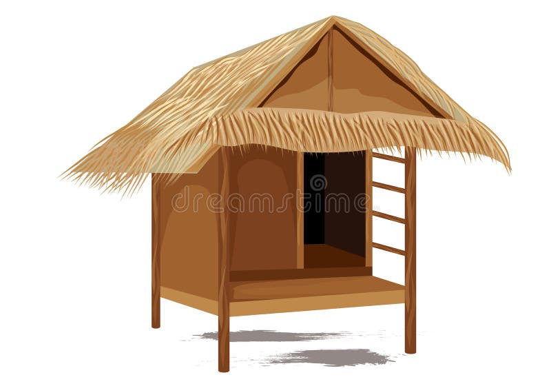 Grass hut stock vector. Illustration of grass, bamboo - 103818818