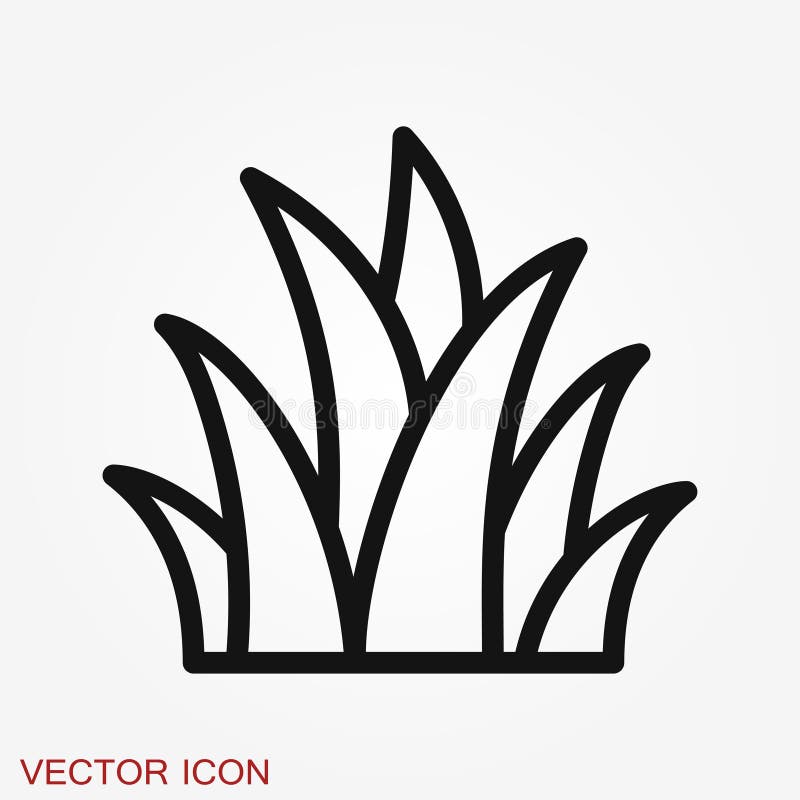 Grass Icon, Eco Symbol of Grass. Vector Illustration Stock Illustration ...