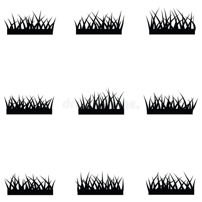 Grass icon set stock vector. Illustration of garden - 129513752