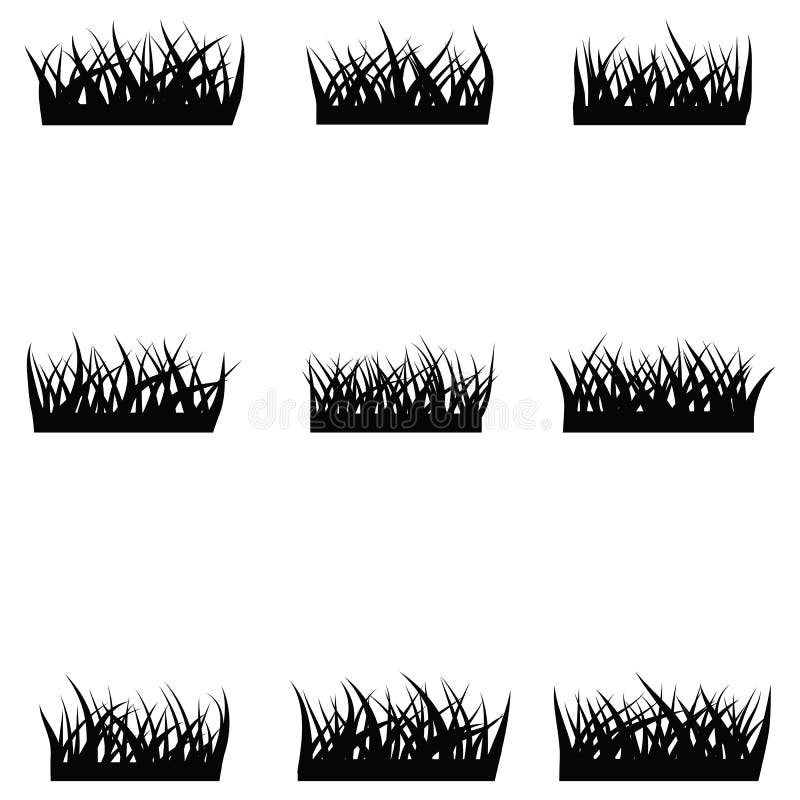 Grass icon set stock vector. Illustration of detail - 107348873