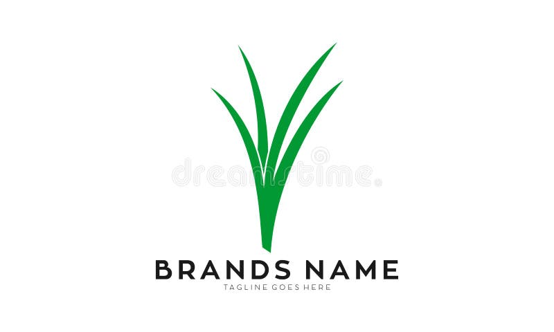 Grass Illustration Simple Vector Logo Stock Vector - Illustration of ...
