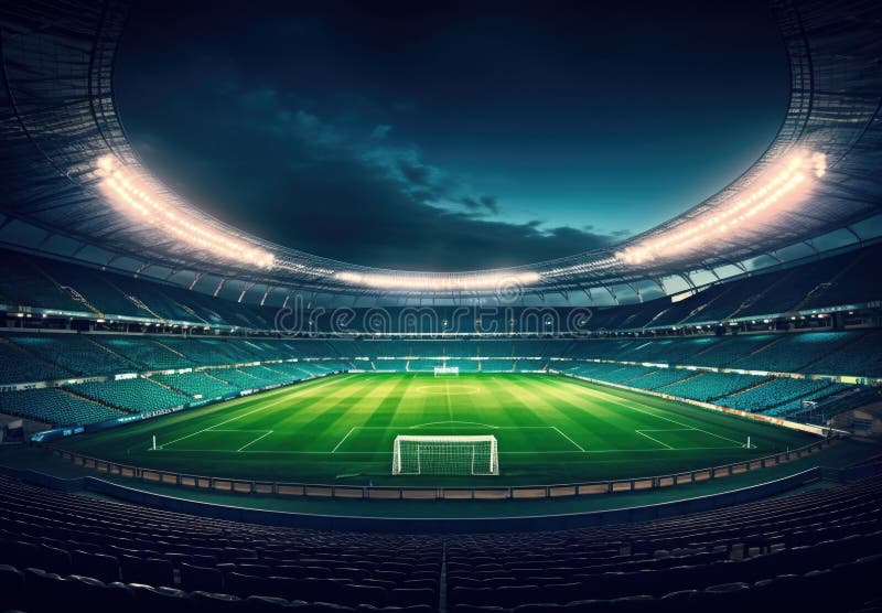Grass Inside the Football Stadium Stock Photo - Image of architecture ...