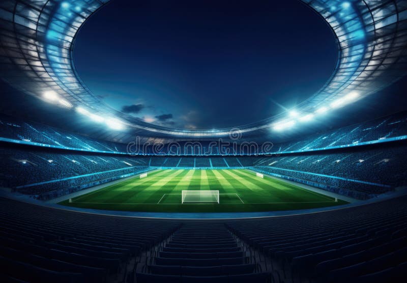 Grass Inside the Football Stadium Stock Photo - Image of bright ...