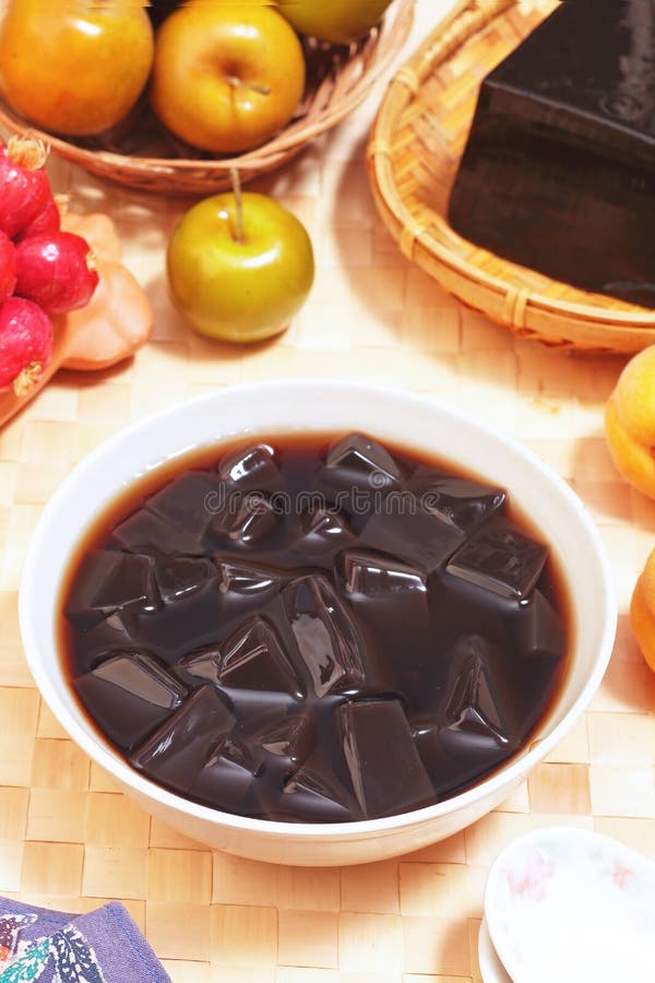 Grass jelly stock image. Image of natural, drink, cool - 78678647