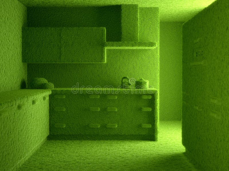 Grass kitchen concept stock illustration. Illustration of interior ...