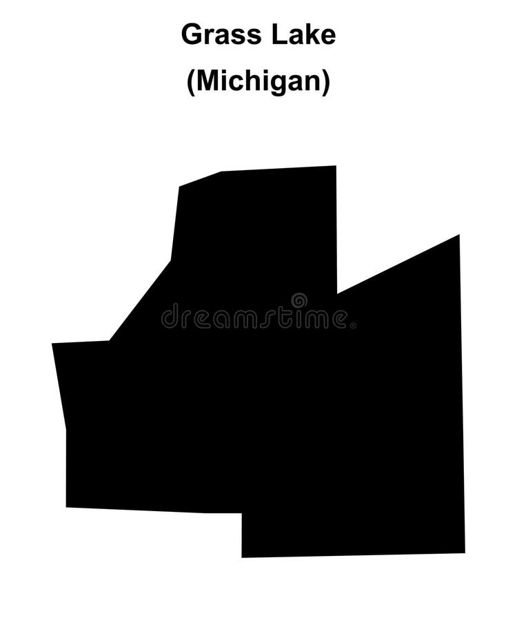 Grass Lake outline map stock vector. Illustration of infographic ...