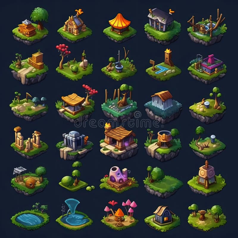 Grass Land Game Ai Generated Stock Illustration - Illustration of ...