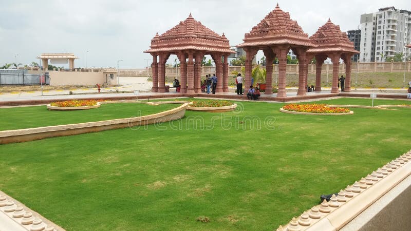 Grass Landscape Design of Temple Editorial Photo - Image of flora ...
