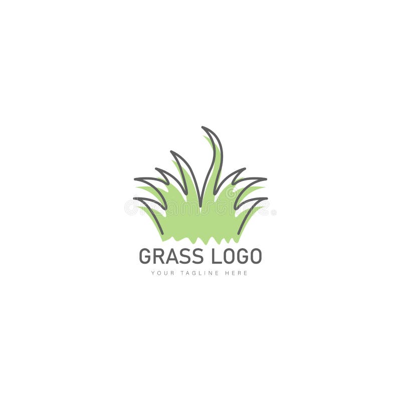 Grass Logo Design Icon Illustration Stock Vector - Illustration of ...