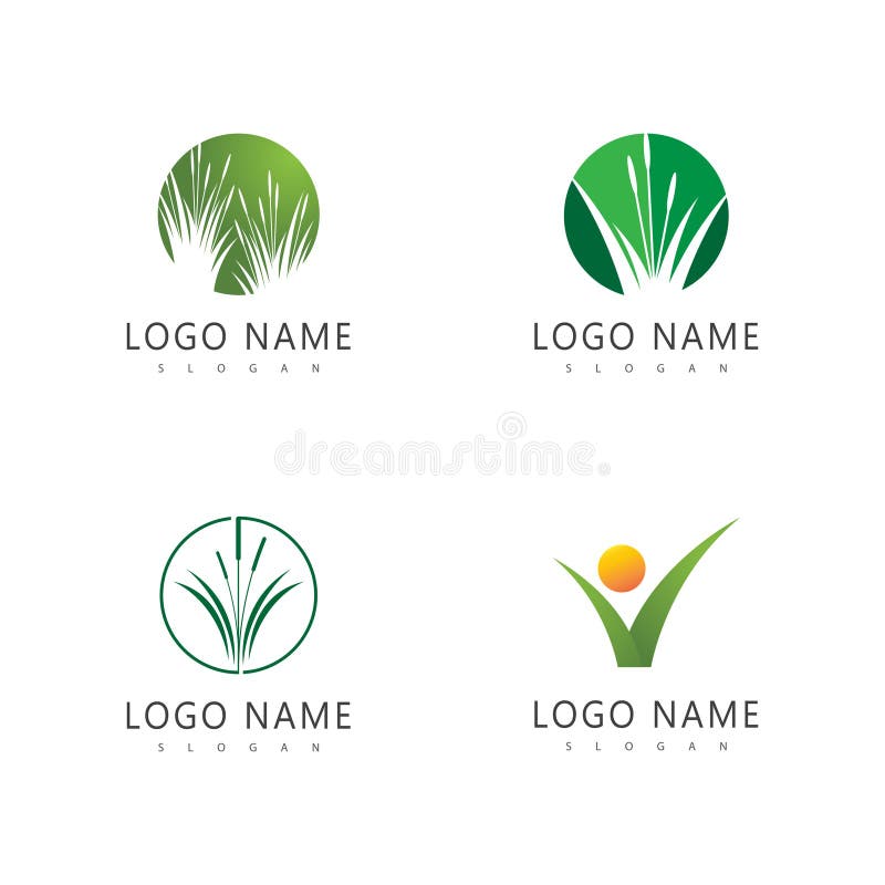 Grass Logo Vector Template Element and Symbol Stock Vector ...