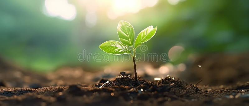 Grass in the Morning Sprout in the Soil Sprout in the Ground Stock ...