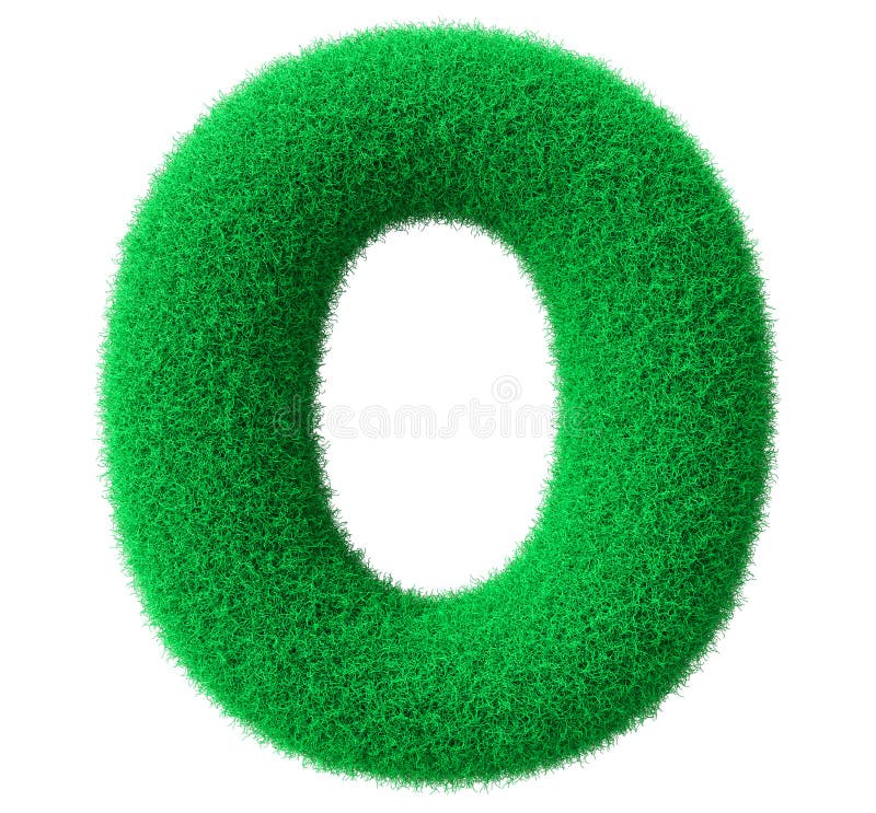 Grass O Font 3d Render With White Background Design Stock Illustration Illustration Of Circle