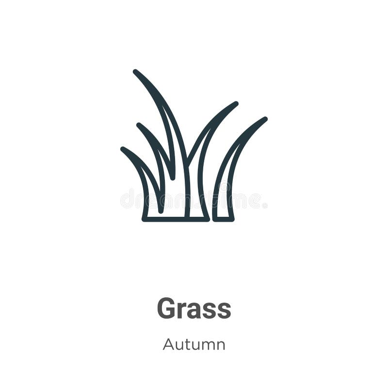 Grass Outline, Line Art, Hand Drawn Illustration, Vector Stock ...