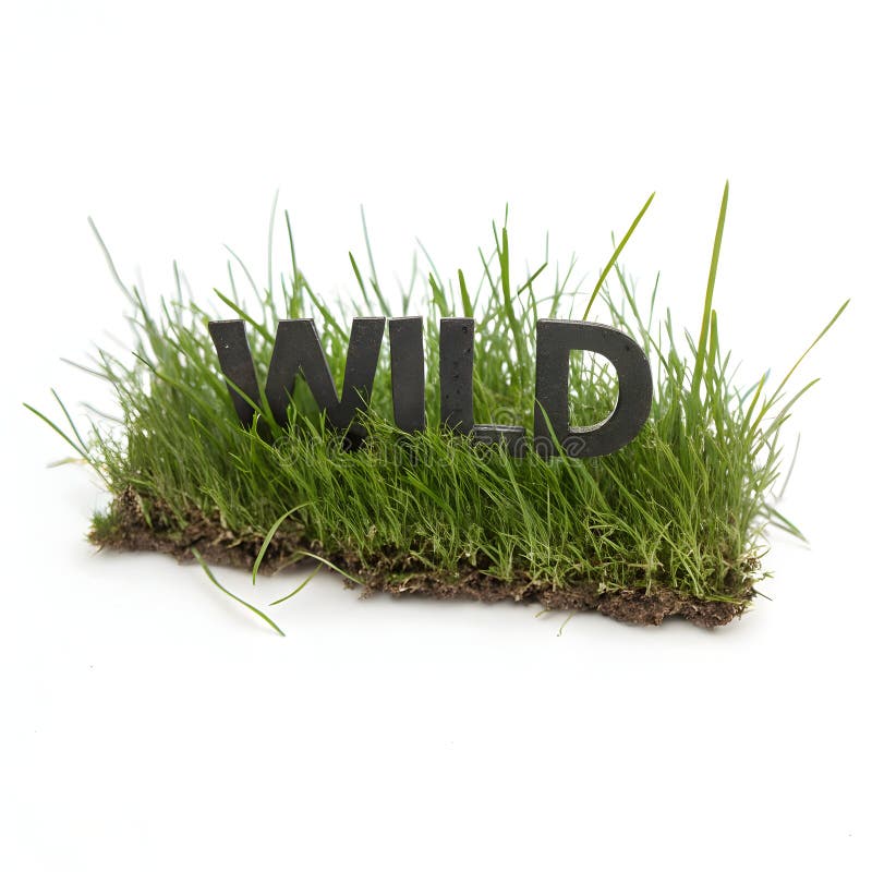 Grass patch with wild text stock illustration. Illustration of grass ...